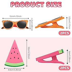 BREENHILL Beach Towel Chair Clips Set of 4,Watermelon Towel Clips, Glass Chair Towel Clips,Personalized Towel Clips