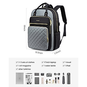 LOVEVOOK Laptop Backpack, High-Strength Tear-Resistant and Waterproof Oxford Cloth, 1.9 lbs, 30L Capacity, 17-Inch Laptop Compatible, Ergonomic Shoulder Straps, 18 Pockets