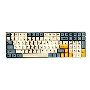 145 Apricot Yellow Korean Dye-Sub Mac Keycaps Thick PBT Cherry Profile Key caps for TKL 61 64 68 75 87 96 104 108 GMMK MX Mechanical Keyboard