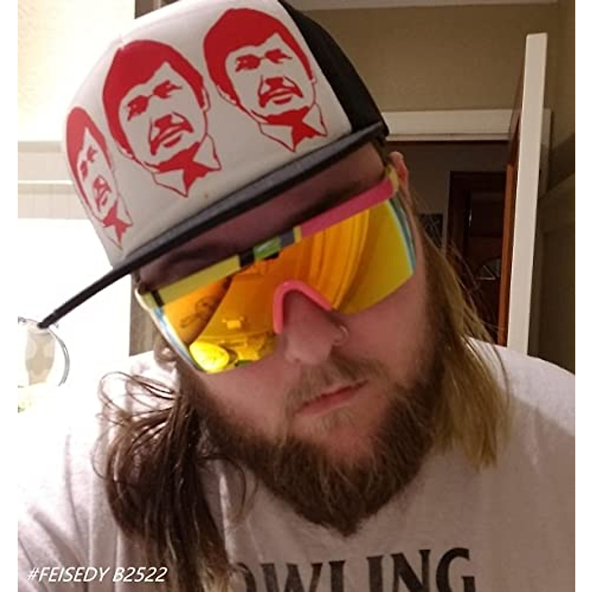 FEISEDY Oversized Mirror Shield Sport 80s Sunglasses Ski Goggles Flat Top One Piece Futuristic Visor Women Men B2522