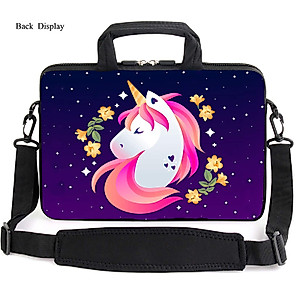 AMARY 14" 15" 15.4" 15.6" laptop sleeve chromebook case adjustable shoulder strap with handle accessory pocket for men women (15" JDB-3)