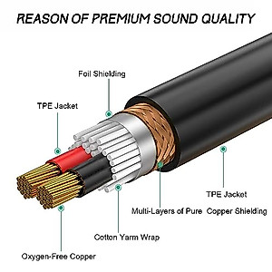 JOMLEY Dual XLR Female to 3.5mm Y-Splitter Cable, Unbalanced XLR Female to 1/8 Inch Mini Jack TRS Stereo Aux Interconnect Audio Mic Breakout Patch Cord - 2 Meter