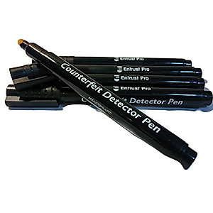 5-Pack Counterfeit Pens - Fake Money Detector Markers from Entrust Pro