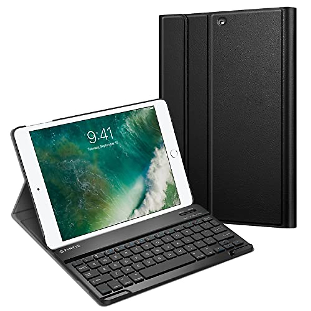 FINTIE Keyboard Case for iPad 6th / 5th Generation (2018/2017), iPad Air 2 / Air 1 (9.7 Inch) - Slim Shell Stand Cover w/Magnetically Detachable Wireless Bluetooth Keyboard, Black