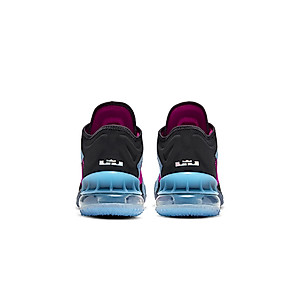 Nike Men's Lebron XVIII Low Neon Light Fireberry/Blk-Lt Blue Fury (CV7562 600) - 9.5