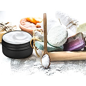 20 Pcs 2 Ounce Aluminum Tin Jar 60 ml Refillable Containers Clear Top Screw Lid Round Tin Container Bottle for Cosmetic,Lip Balm, Cream, Black