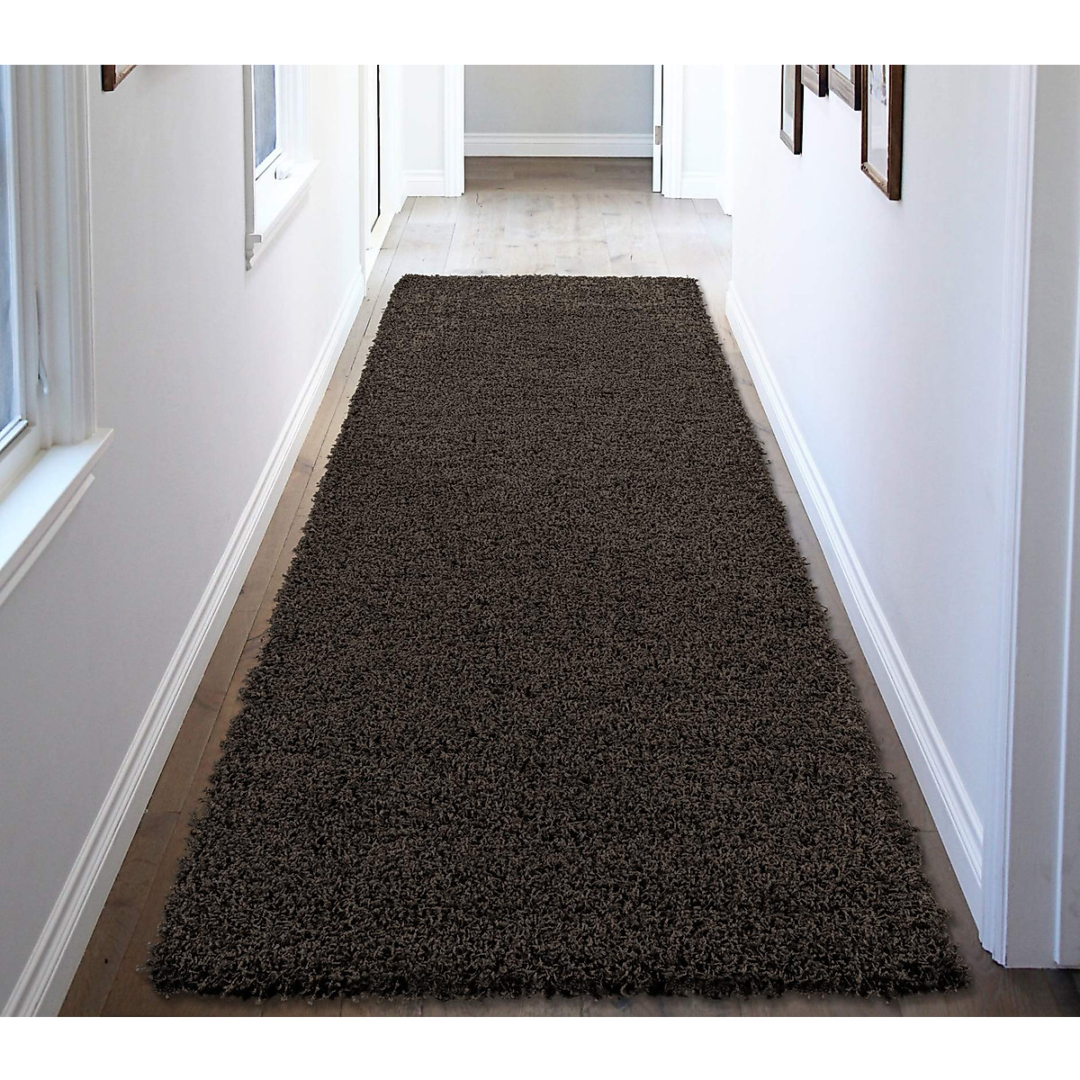 Indoor Solid Design Jute Back 5x7 Soft Shag Area Rug for Bedroom, Living Room, Dining Room, Office, 5'3" x 6'11", Navy