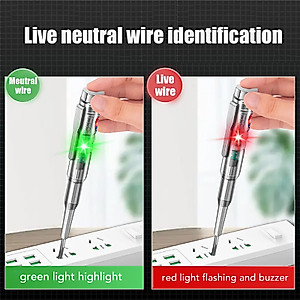 5Pcs Electrical Tester Pen Multi Functional Household Pocket Electricity Circuit Detector with LED Color Light 24-250V