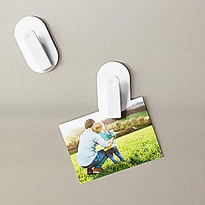 Spectrum Diversified Fridge Chip, Bag Refrigerator, Set of 2 Heavy Duty Magnets With Clip for Photos & Cards, No Size, White