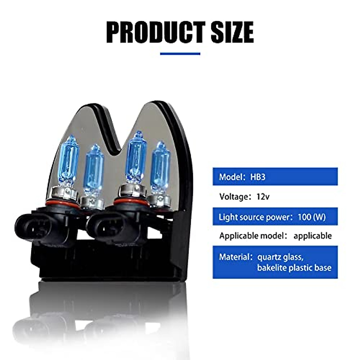 QODOLSI Pack-2 9005 Car Super Bright LED Bulb, 12V 100W Stainless Steel High Beam Low Beam Driving Fog Light, Plug-and-play Bulb for Most Cars SUVs and Trucks (White)