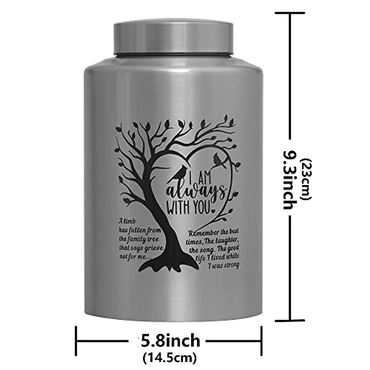 Decorative Urn Cremation Urn for Human Ashes Large up to 220lbs Large Memory Decorative Funeral Burial Urn for Male Female Ashes (Stainless Steel Tree)