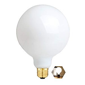 OMAYKEY 15W Dimmable Large LED Globe Bulb 100W Equivalent 1000 Lumens, 3000K Soft White E26 Medium Base, Vintage Edison G125 Large Globe Edison Style LED Filament Light Bulb, Deep Dimming Version