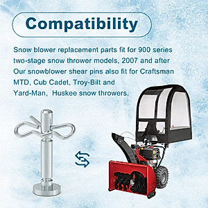 Snow Blower Shear Pins 738-04155 and Cotter Pins 714-04040 Compatible with Craftsman,MTD,Cub Cadet,Troy-Bilt,Yard-Man Snow Blower Fit for 900 Series Two-Stage Snow Thrower Models 2007 and After-6 Pack