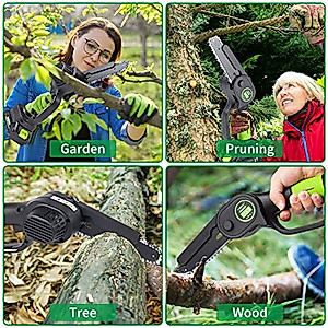 Mini Chainsaw Cordless 4&6 Inch,V-MODEST Brushless One-Handheld Electric Chain Saw with 2x24V Battery Powered, 23.4FT/s, Security Lock for Wood Cutting Tree Pruning(also for women)