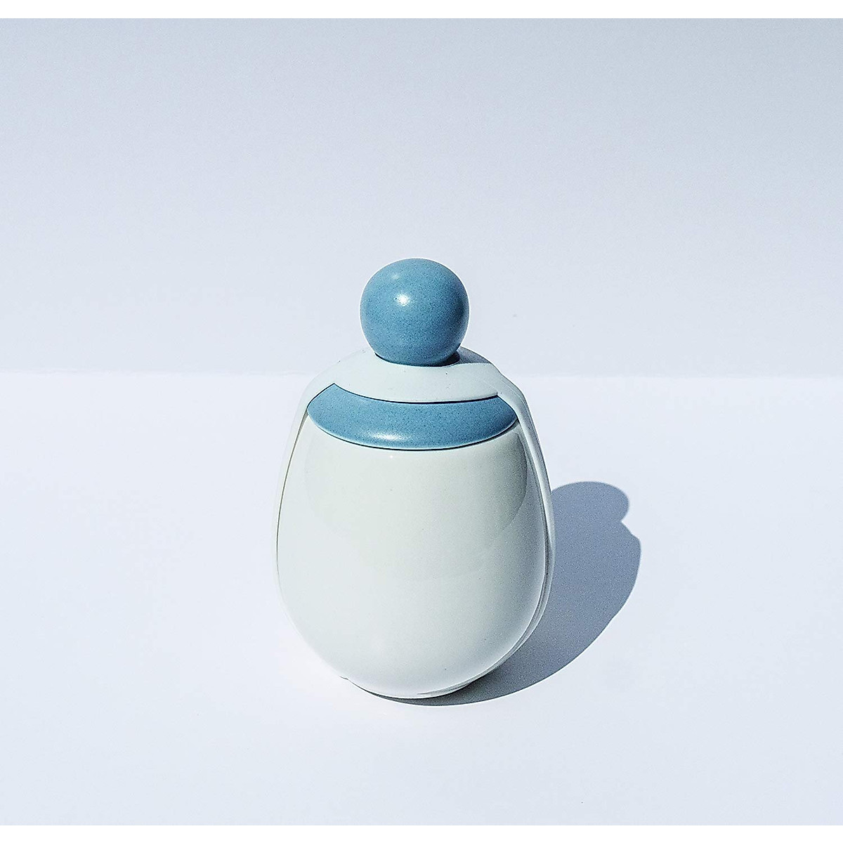 AggCoddler - Porcelain & Silicone Egg Cooker - Easily Cook Eggs with Toppings & Mix-Ins - Microwave & Dishwasher Safe - Steam, Poach, Boil Eggs - Displays Well in Kitchen (Blue - Sten)