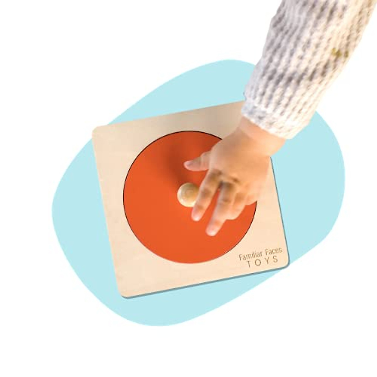 Familiar Faces Toys Montessori Mirror Peekaboo Knob Puzzle