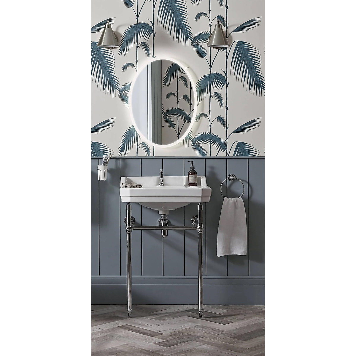 AMASHEN 24" Victoria Sink Without Pedestal, Rectangular Ceramic Bathroom Sink with Single Hole and Overflow, White (Sink Only)