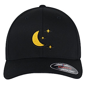 JPAK Moon Embroidered Flexfit Cap Space Sky Night Black