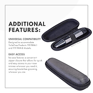 ToiletTree Products Travel Case for The Professional Water Resistant Heavy Duty Steel Nose Trimmer with LED Light. Trimmer Not Included (Case)