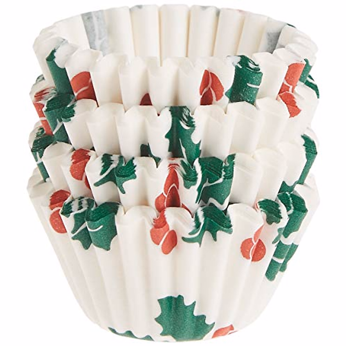 Fox Run Christmas Disposable Bake Cups, 1.5 x 1.5 x 0.75 inches, White