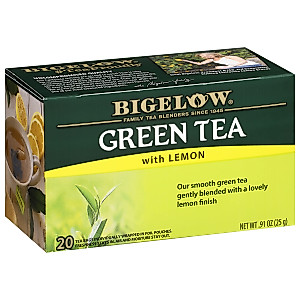 Bigelow Green Tea with Lemon, Caffeinated, 20 Count (Pack of 6), 120 Total Tea Bags