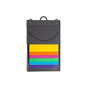 Smead Cascading Wall Organizer, 6 Removable Folder Pockets, Letter Size, Gray/Bright Pockets (92060)