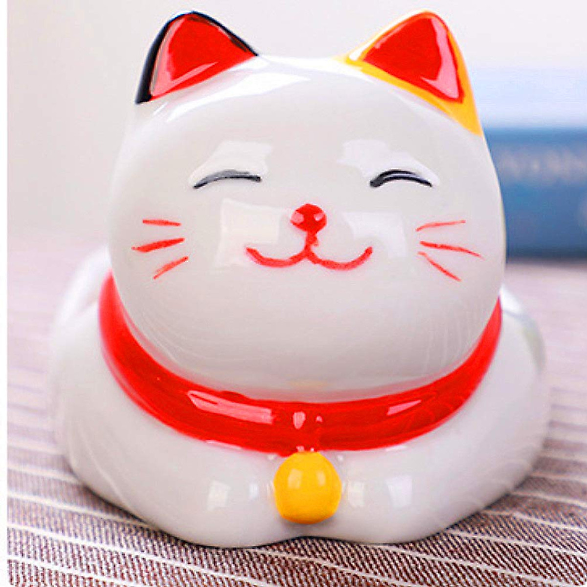 6-piece Cute Ducks Ceramic Chopstick Rests, Spoon Fork Knife Holder Stand Festive Dinner Table Ornament (set)… (Lucky Cat Set)