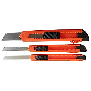 Box Cutter/Utility Knife (3 PACK) - Retractable Snap-Off Blades - Always Razor Sharp - Perfect for Home/Office/Hobby/Arts and Crafts