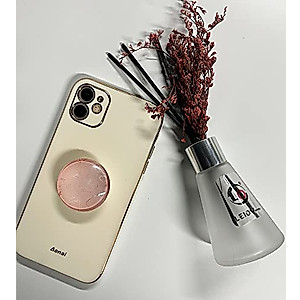 WUYULB Clear Glitter Pink Rose Gold Marble Design Expandible Collapsible Mobile Phone Grip Cell Phone Stand Holder for Smartphones Cellphone Accessory