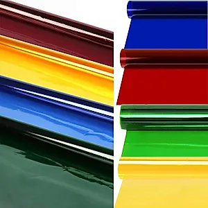 Meking 8 Pieces 16x20 inches Lighting Gels Photo Lights Gel Filters Transparent Color Correction Light Sheets for Photography Red Head Strobe Flashlight (Red&Green&Blue&Yellow)