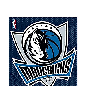 Dallas Mavericks Multicolor Paper Luncheon Napkins - 6.5" x 6.5" (16 Pc) - Perfect for Basketball Parties & Tailgates