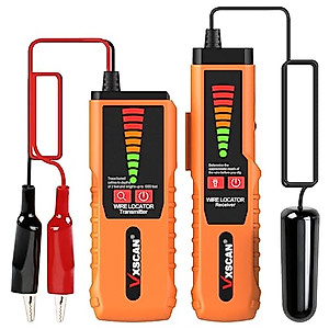 Underground Wire Tracer, VXSCAN F04 Wire Locator Tone Generator Kit and Probe with Earphone Cable Tester for Locating Breakage Cables Irrigation Wires (Orange)