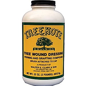 Walter E Clark 00032 Treekote Brushtop Container, 32 Ounce
