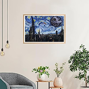 KEEITY Starry Night With Star Wars Poster Star Wars TV Wall Art Home Decor Canvas Wall Art for Teens Boys Girls Bedroom Decor 12X18 inch Unframed