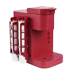 STORAGENIE Coffee Pod Holder for Kerig Kcup, Side Mount K Cup Storage, Coffee Pod Organizer, Perfect for Small Counters (2 Pack| For 10 K Cups,Red)
