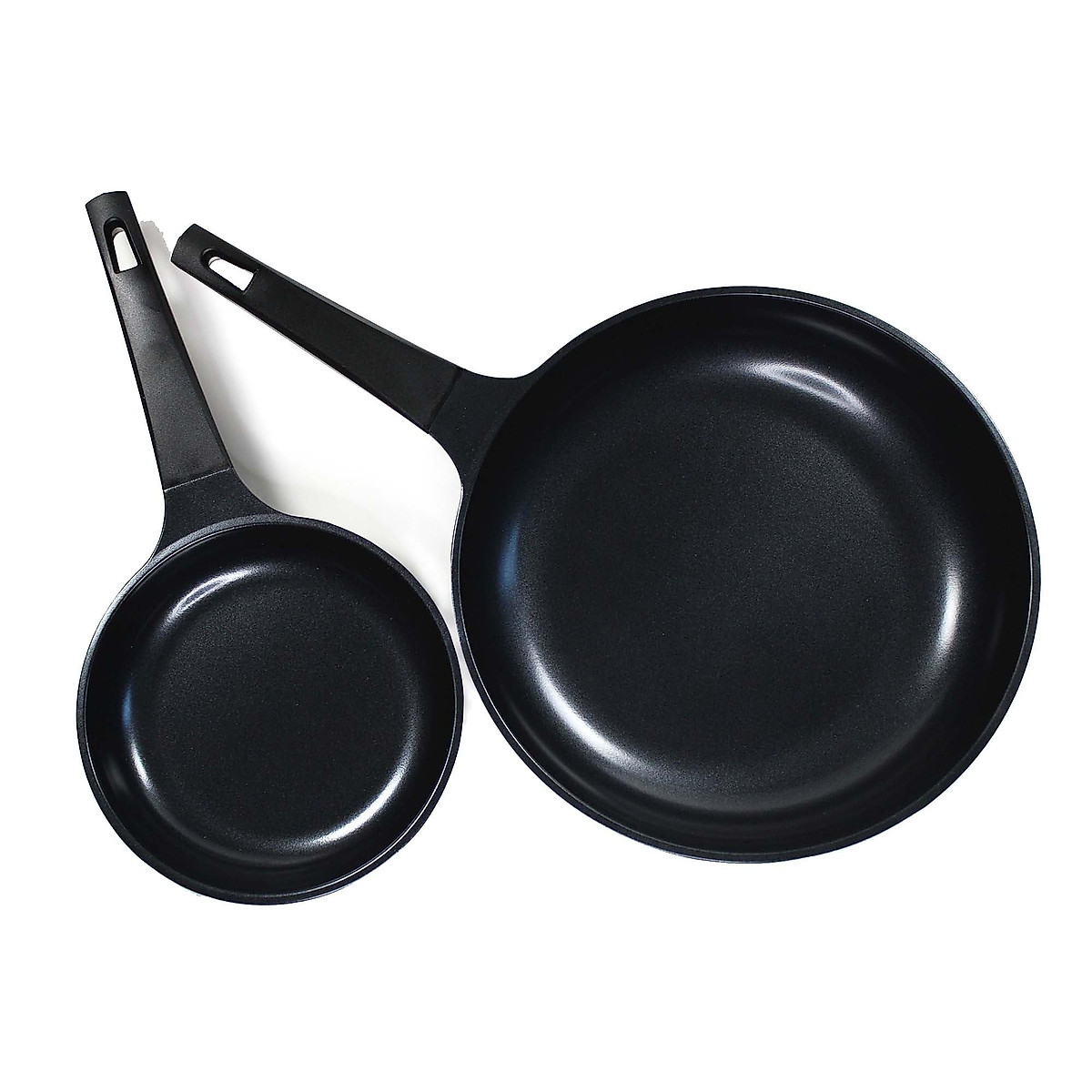 Evaco/Cast 2-PIECE SET CERAMIC, 8"" FRYING PAN + 12"" FRYING PAN, Black, ES2030
