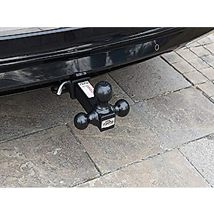 TOPTOW 64172HP Trailer Receiver Hitch Triple Ball Mount, Black Balls, with Hitch Pin, Fits for 2 inch Receiver…