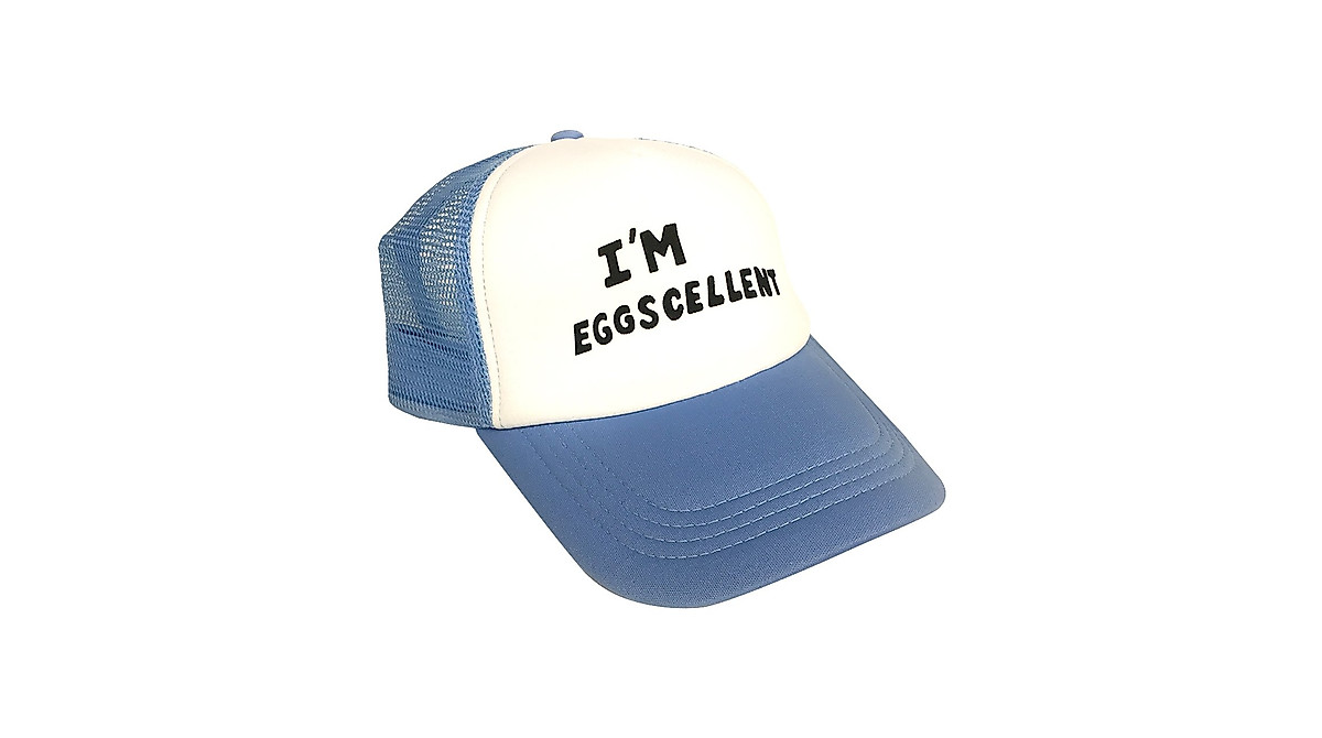 Eggscellent Trucker Hat - Rigby Mordecai Blue Cap for Costumes & Everyday