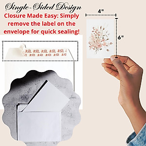 PYRAWS 40 Note Cards with Envelopes Blank Inside & Stickers | Single-Sided Design | Experience the Beauty of Watercolor Florals Inside Every 4x6 Greeting Card and Envelope Set | All Occasion