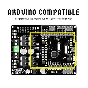 PN00218-CYT9 Cytron Dual-Channel 10A Motor Driver + Arduino IDE Compatible ATmega328 Microcontroller + Sensor Interfaces All-in-one Sumo Robot Board URC10