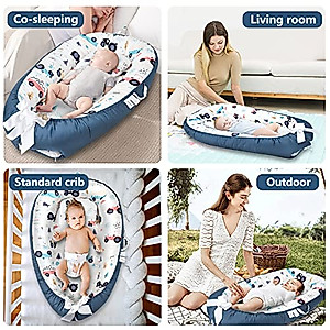 Baby Lounger Cover Adjustable Baby Nest Cover for Co Sleeping, Ultra Soft Cotton Baby Bed Cover Perfect for Traveling and Napping