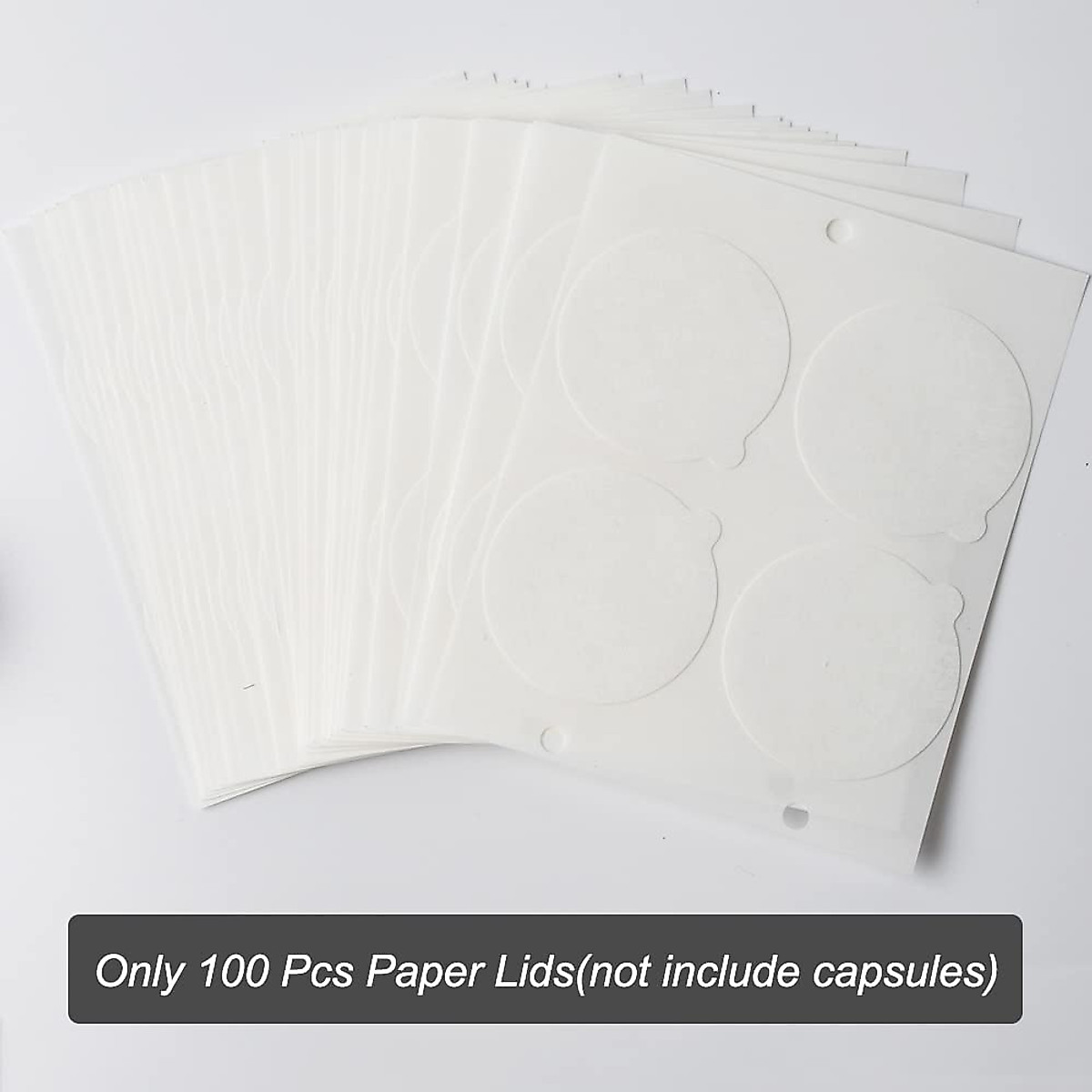 Biodegradable Paper Lids Seals for Reusable Espresso Capsules Stainless Steel Refillable Coffee Pods Stickers Covers Compatible for Nespresso Original Line Machines (100Pcs Paper Lids)