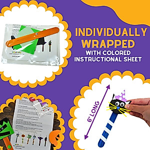 4E's Novelty Halloween Bookmark Craft for Kids 2024-12 Pack Bulk Kids Halloween Crafts Ages 4-8, 8-12 Halloween Activities for Kids Classroom Halloween Bookmarks, DIY Foam Halloween Craft Kit