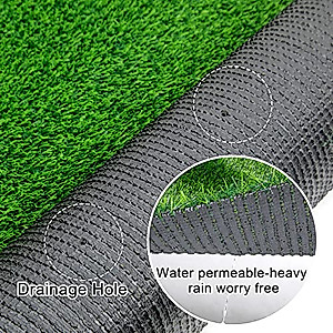 U'Artlines Artificial Grass Rug 4FTX6FT(24 Square FT), 1.2 Inch Realistic Grass Turf Thick Fake Faux Grass Carpet Patio Mat Indoor Outdoor Lawn Landscape for Dogs Garden Backyard Balcony