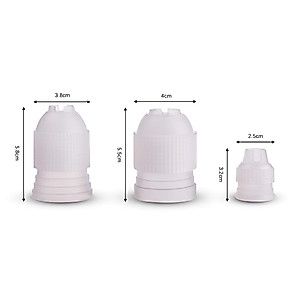 Bluecell 6pcs Plastic Coupler Adaptor Icing Piping Nozzle Coupler Cake Decorating Pipe Tip Coupler S, M, L size