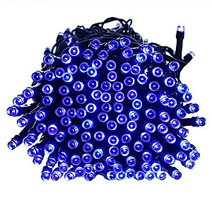 Qedertek 200 LED Solar String Lights, 72ft Halloween Decorations Lighting for Home, Lawn, Garden, Wedding, Patio, Party and Holiday Decorations (Blue)