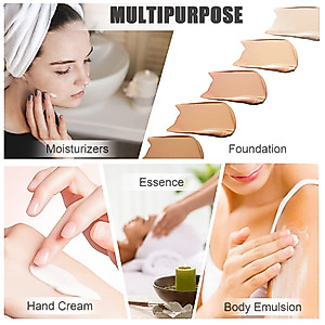 8 Pack 5ml/0.17oz Plastic Airless Pump Bottle Portable Lotion Container Refillable Cream Jar Vacuum Pump Press Dispenser for Travel Cosmetic Emulsion Liquid Foundation Shampoo Toiletries Sample