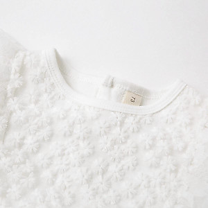 Curipeer Baby Girl Christening Lace Dress Cute Infant Birthday Wedding Flower Dress White 3-6 Months