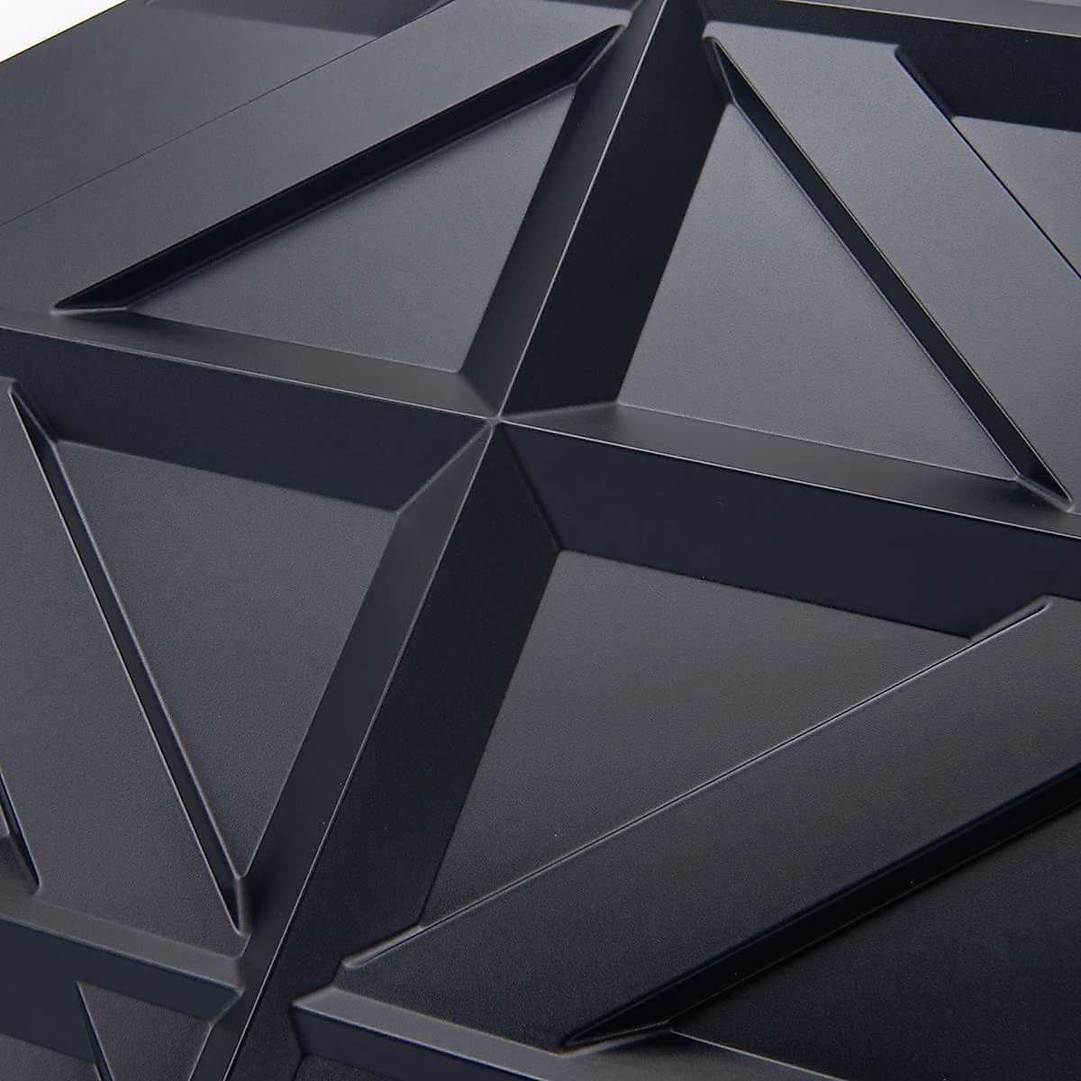 Art3d PVC 3D Wall Panel, Decorative Wall Tile in Black 12-Pack 19.7"x19.7"