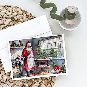 Caroline's Treasures DAC3309GCA7P Cookies with Santa Claus Greeting Cards Pack of 8 Blank Cards with Envelopes Whimsical A7 Size 5x7 Blank Note Cards